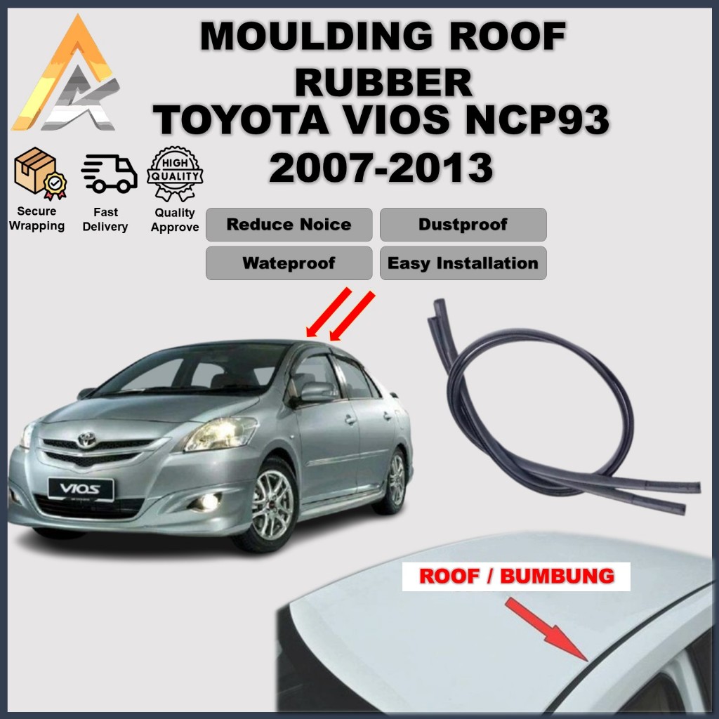ORIGINAL TOYOTA VIOS NCP93 2007 - 2013 ROOF MOULDING LINING RUBBER ...