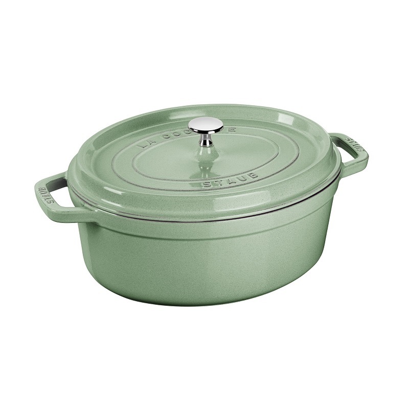 STAUB LA COCOTTE Oval Cast Iron Sage | Shopee Malaysia