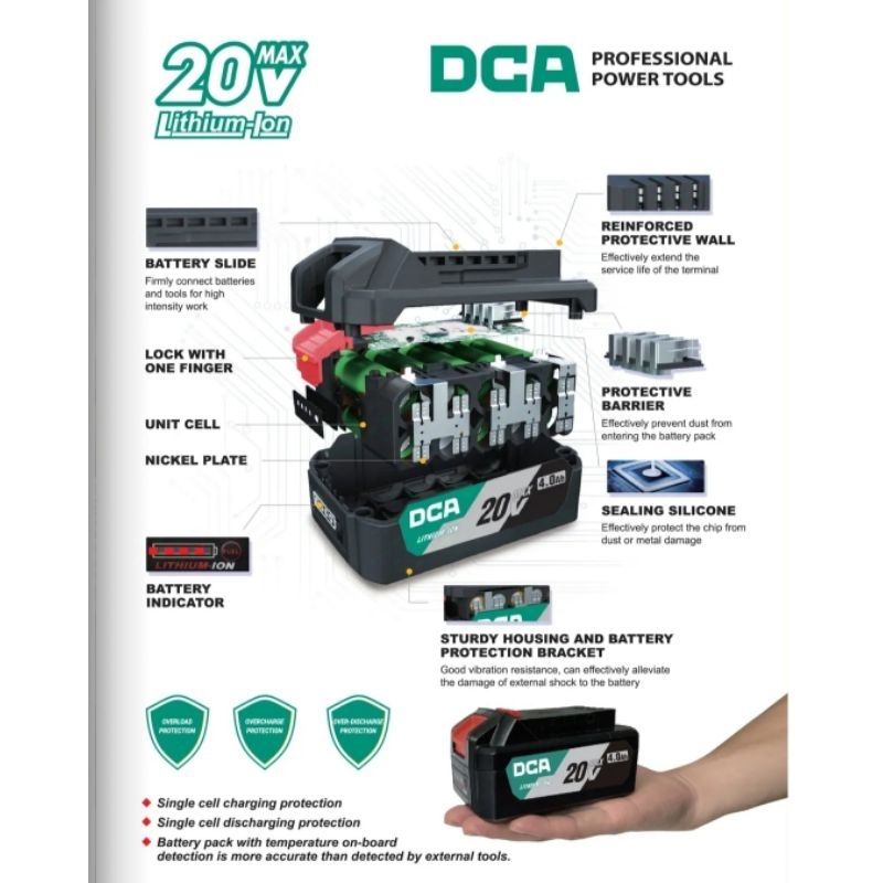 PROMOTION #🇲🇾Dca/dongcheng lithium-ion battery 20v x 4.0ah - Original ...