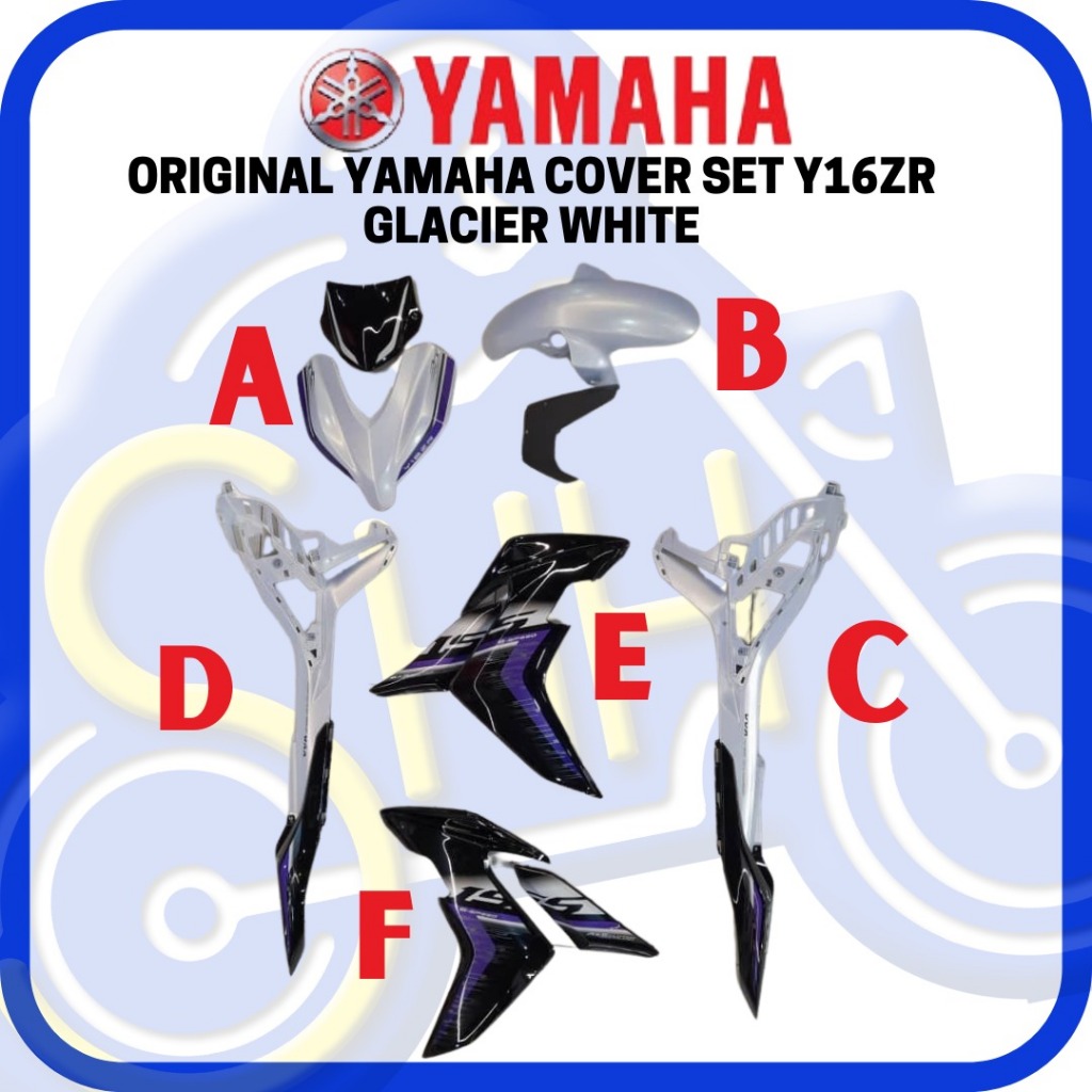 ORIGINAL YAMAHA Y16ZR Y16 COVER SET GLACIER WHITE BODY SET PER ITEM ...