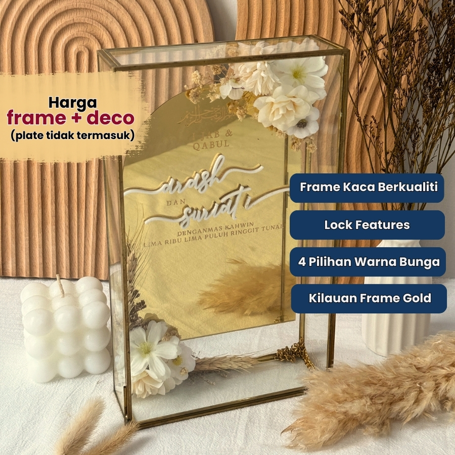 Frame Kaca Gubahan Add on-Frame Kaca & Frame Putih Customizable Acrylic ...