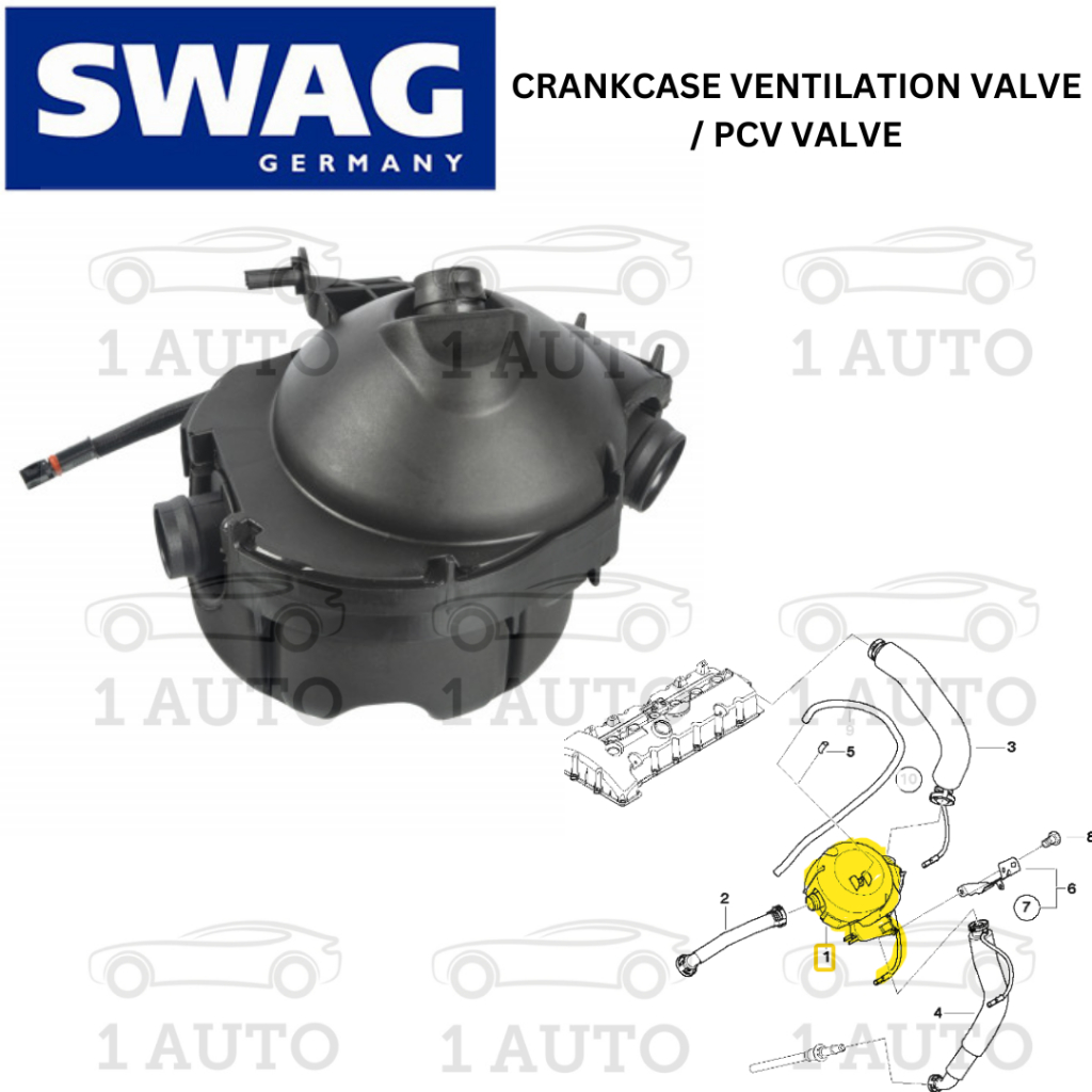 SWAG GERMANY CRANKCASE VENTILATION VALVE PCV VALVE BMW N52 E90 E60 E63 ...