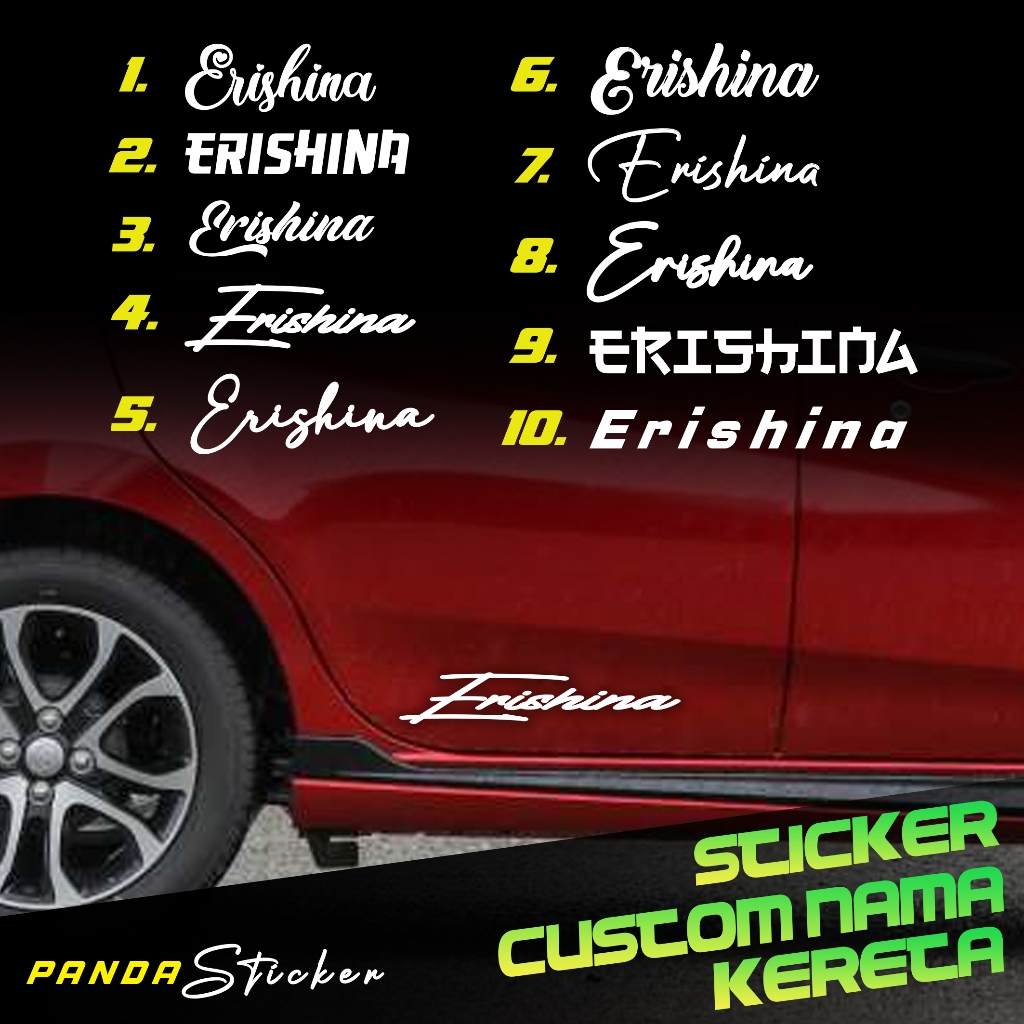 STICKER CUSTOM NAMA KERETA BAHAGIAN TEPI PINTU KERETA / KERETA ...