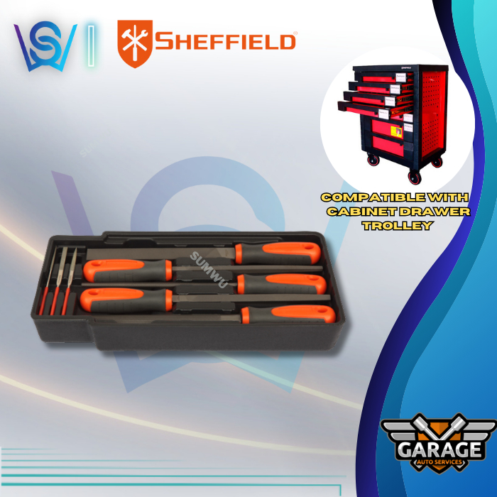 SHEFFIELD Drawer 8pcs Chisel File Tool Set (Round/Half Round/Flat ...