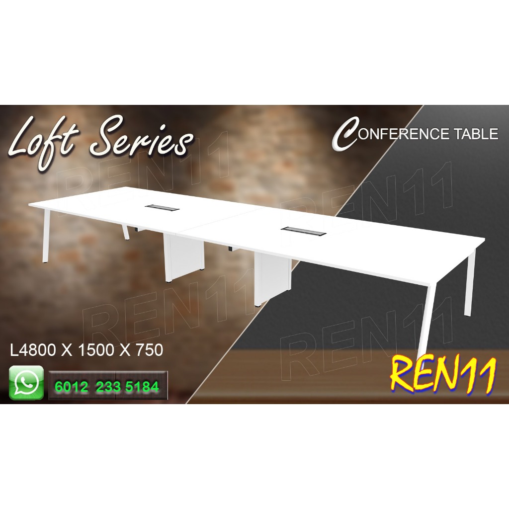 Rectangular Shape Meeting Table Conference Table - White color - Klang ...