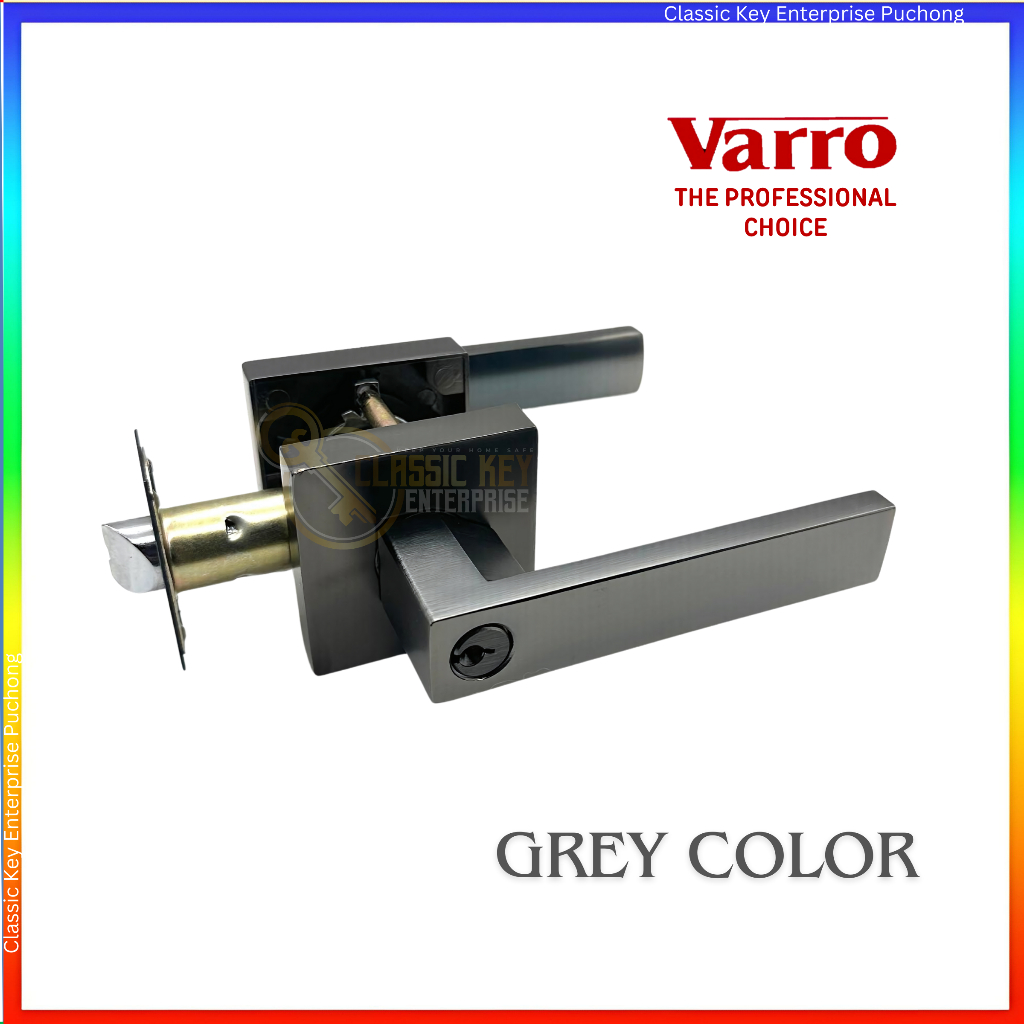 Varro Tubular Lever Door Lock Model VRTL-8841 Entrance (Color Dark Grey ...