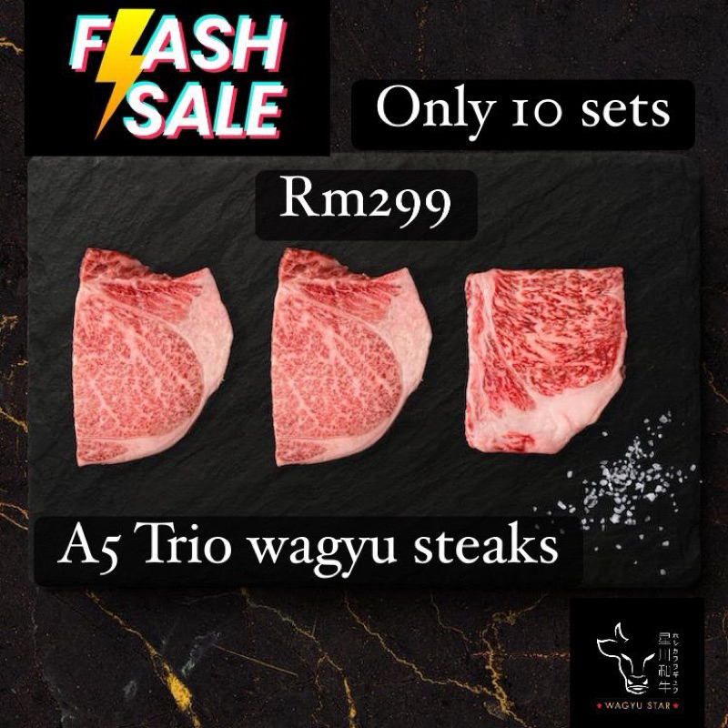 3 pcs A5 Japanese Wagyu steak | Shopee Malaysia