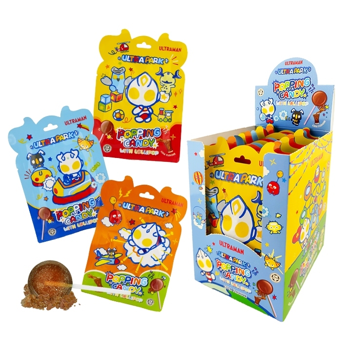 12 Pcs YLF LIcensed Ultraman Ultrapark Popping Candy with Lollipop ...