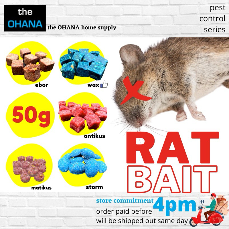 💥TOP SELLING💥 50 GRAM Rat Bait / Ubat Tikus / Mouse Bait / Umpan Tikus ...