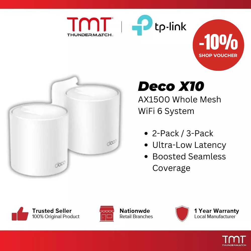 TP-Link Deco X10 2 Pack 3 Pack AX1500 Whole Home Mesh WiFi 6 System ... TP-Link Deco X10 2 Pack 3 Pack AX1500 Whole Home Mesh WiFi 6 System ...