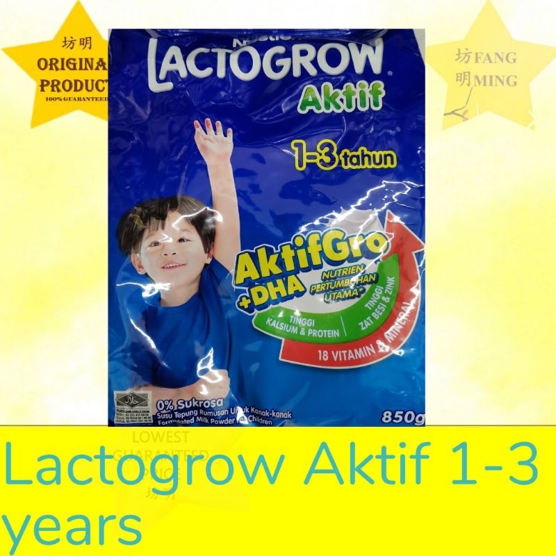 Nestle Lactogrow Aktif 1-3 Years (850g)Exp 1/2026 | Shopee Malaysia