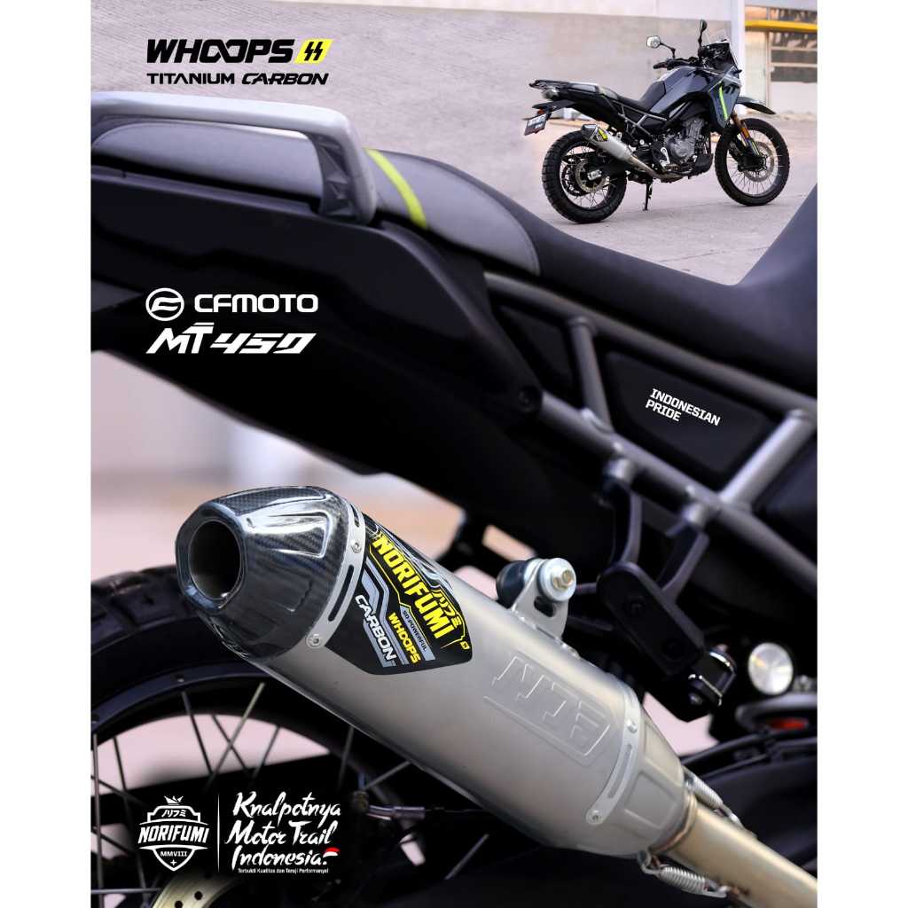 Original NORIFUMI Slip On System Exhaust for CFMOTO MT450 Stainless ...
