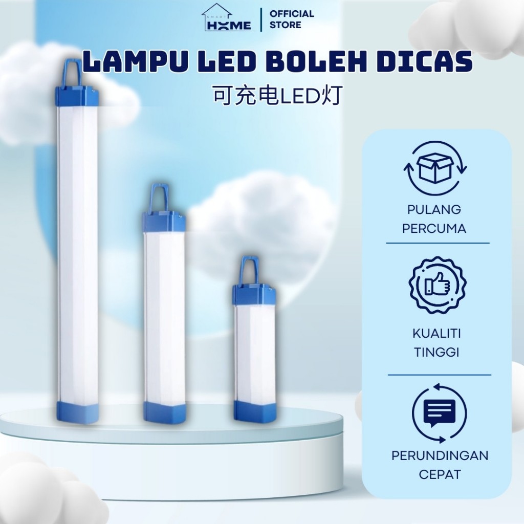 Lampu LED boleh dicas berkualiti tinggi, kuasa 30W, dengan 3 tahap ...