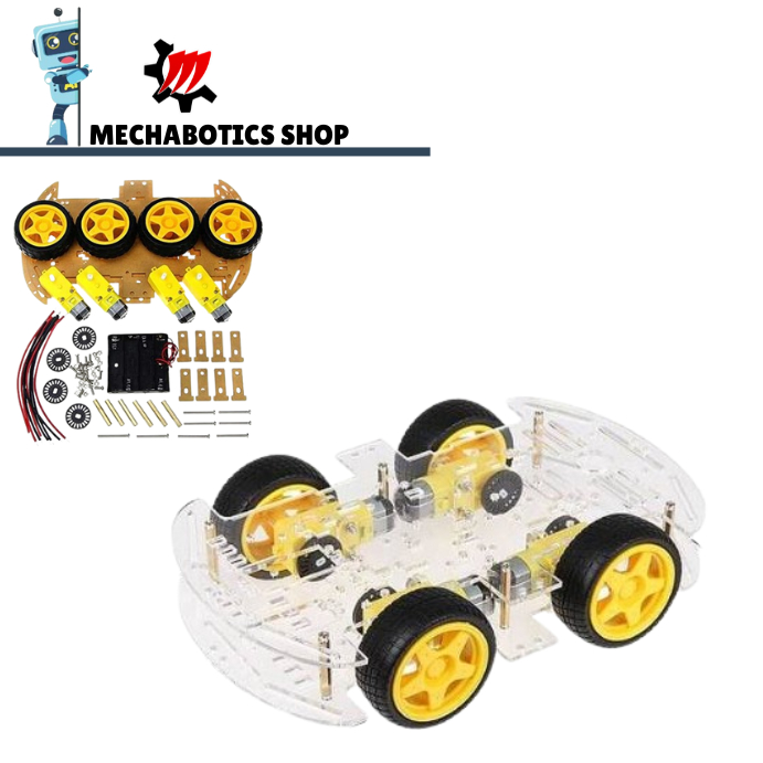 Set Smart Car Kit 4WD Smart Robot Car Chassis Kits with Speed Encoder ...