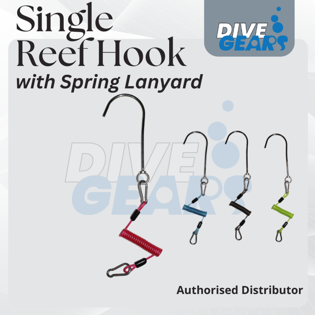 Divegears Scuba Diving Current Hook Single Reef Hook with Spiral Coil ...