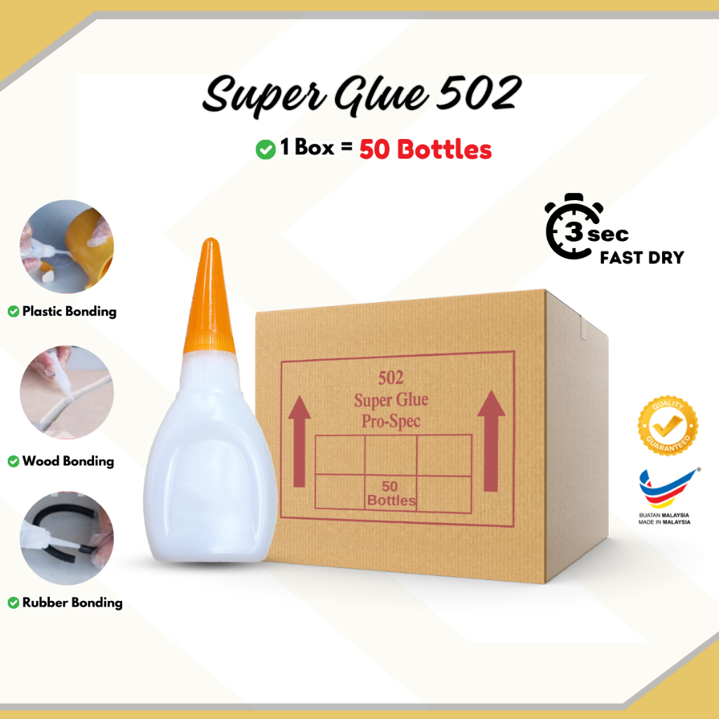 (Bulk 50pc)Super Glue 502 3 Second Instant Bonding Fast Dry Super ...