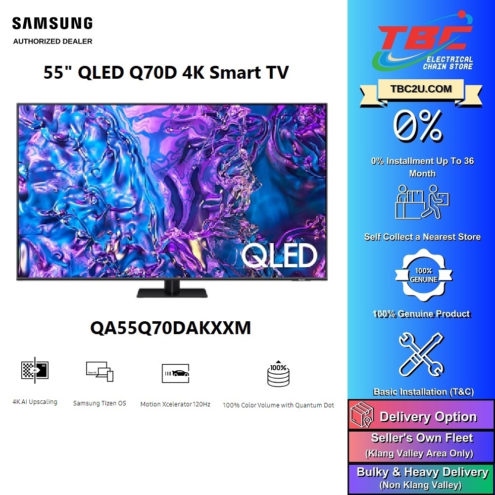 SAMSUNG 55" 65"75"85 INCH Q70D QLED 4K SMART TV (2024) | QA55Q70DAKXXM / QA65Q70DAKXXM ...