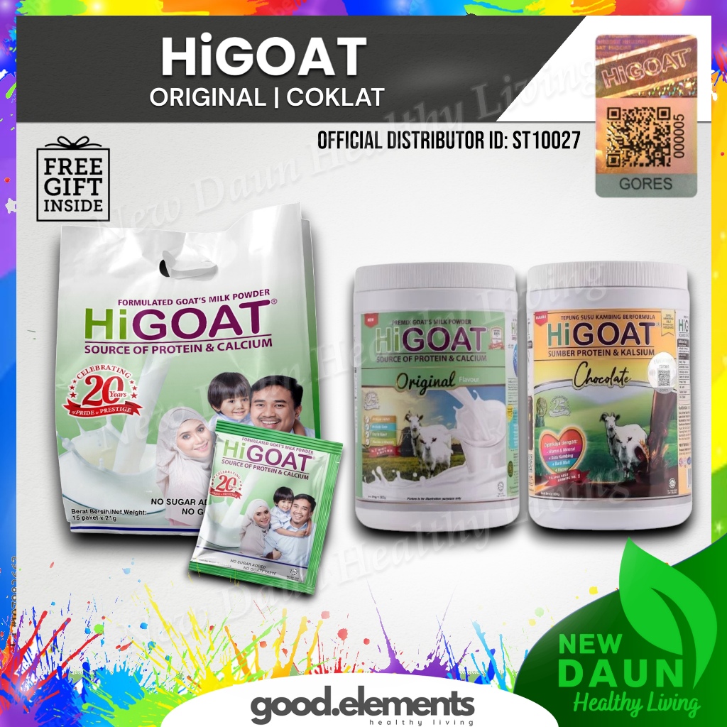 HiGOAT Original Bottle 500g | Pek 15 Sachet | Chocolate Bottle 500g ...
