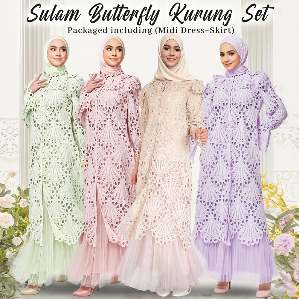 BAJU KURUNG Baju raya 2025 Baju KEBARUNG Baju Labuh kedah Kurung Sulam ...