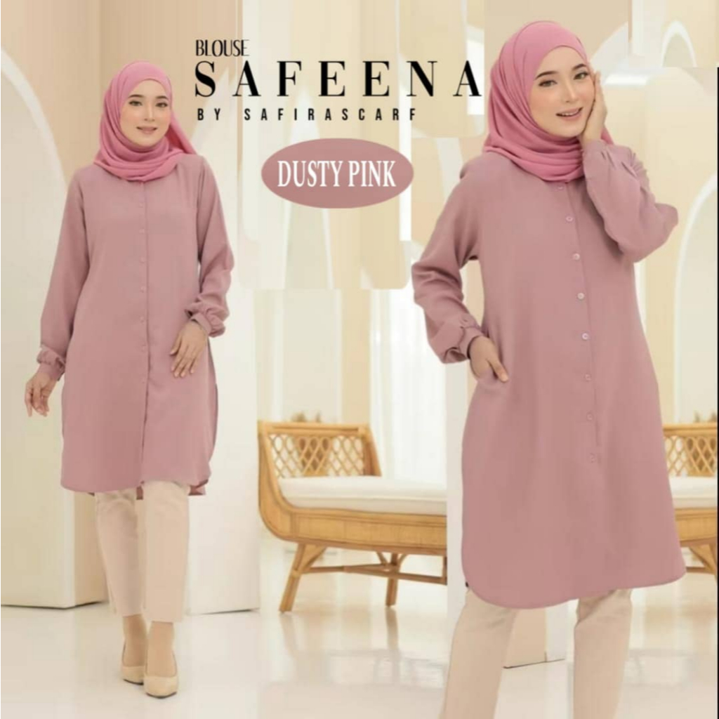 BLOUSE SAFEENA PREMIUM CEY CREPE IRONLESS |WUDHU NURSING FRIENDLY BY ...