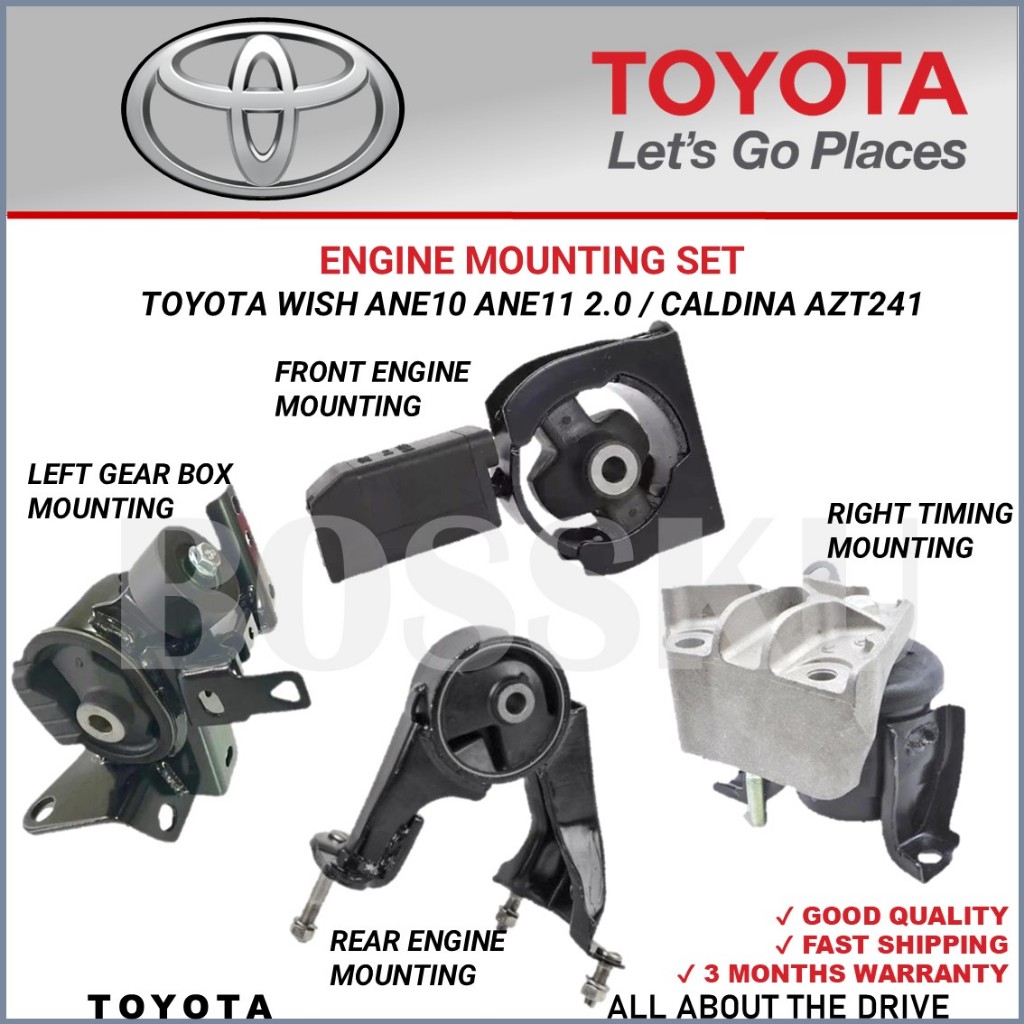 ENGINE MOUNTING KIT - TOYOTA WISH ANE10 ANE11 2.0 2003-2008 CALDINA ...