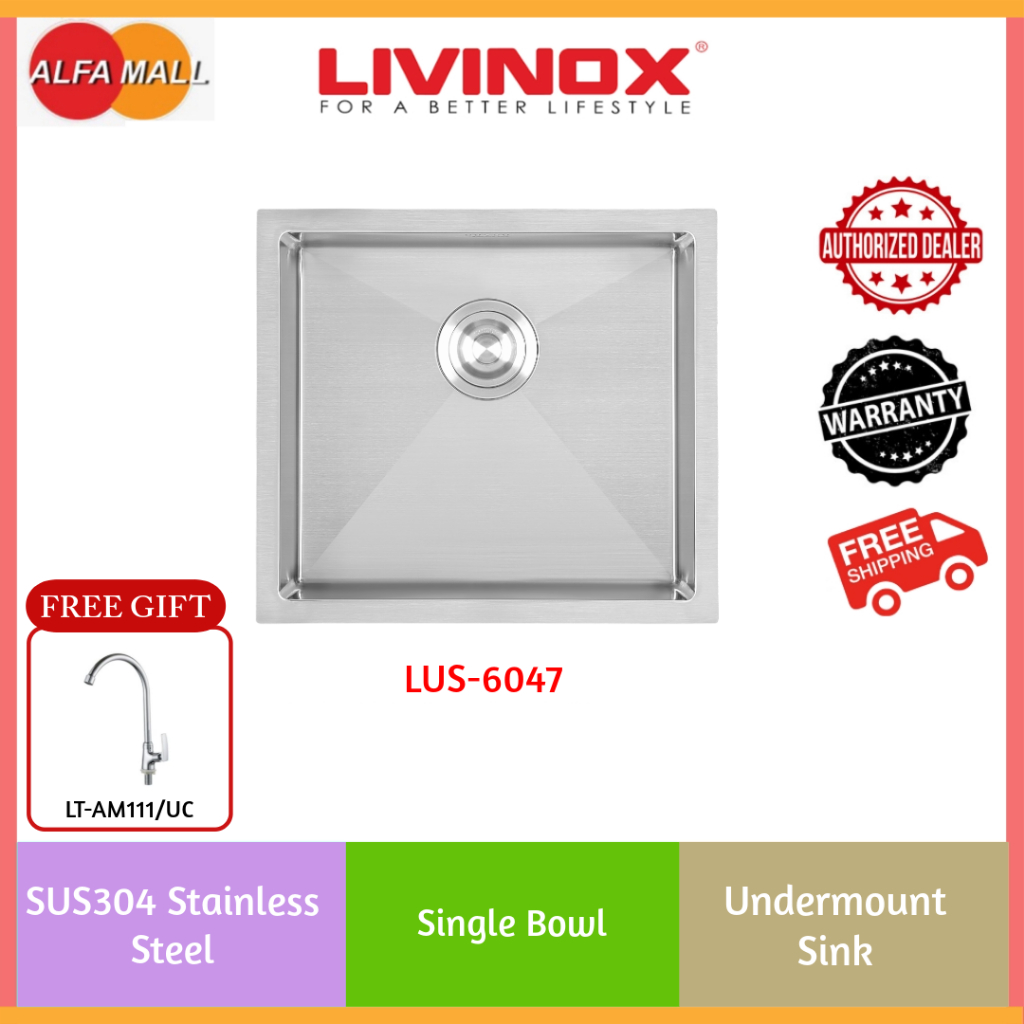 [12.12 GRAND SALE] LIVINOX® LUS-6047 Hand-Made Undermount Stainless ...