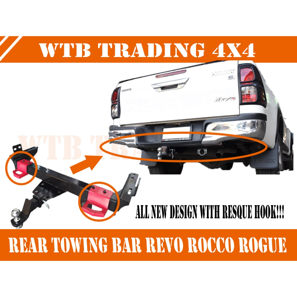 (BULLTEC) TOW BAR Towing Bar Trailer Rear Bull Bar Hilux Revo Rocco ...
