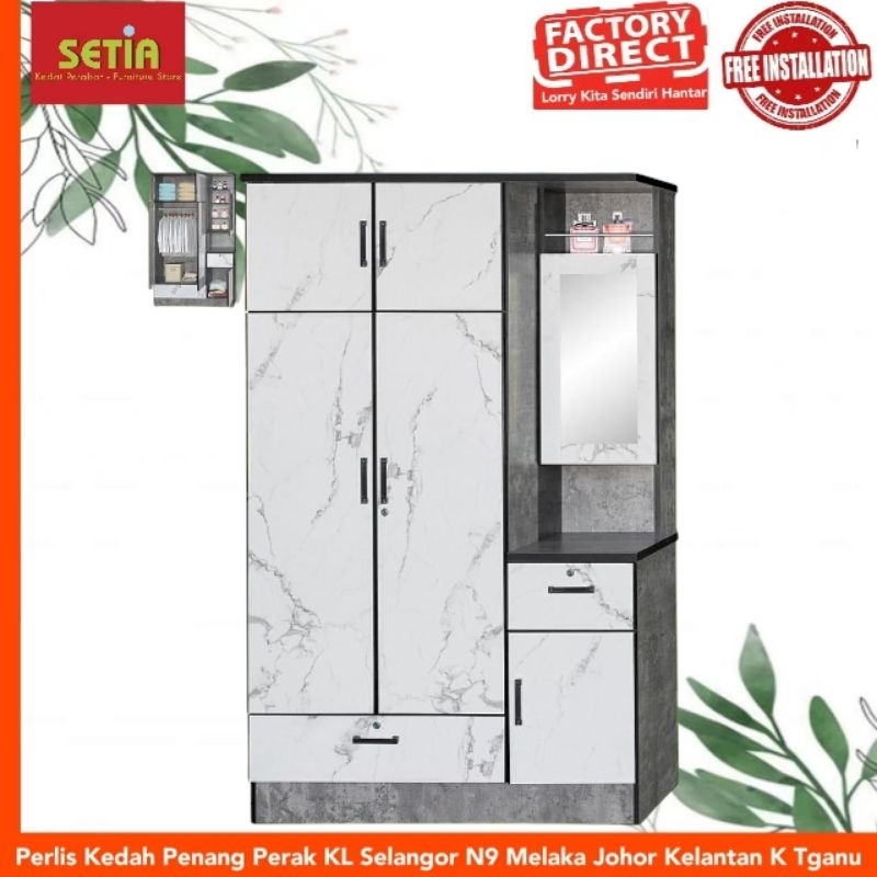 Setia-Wardrobe Clothes/Almari Baju[Siap Pasang] | Shopee Malaysia