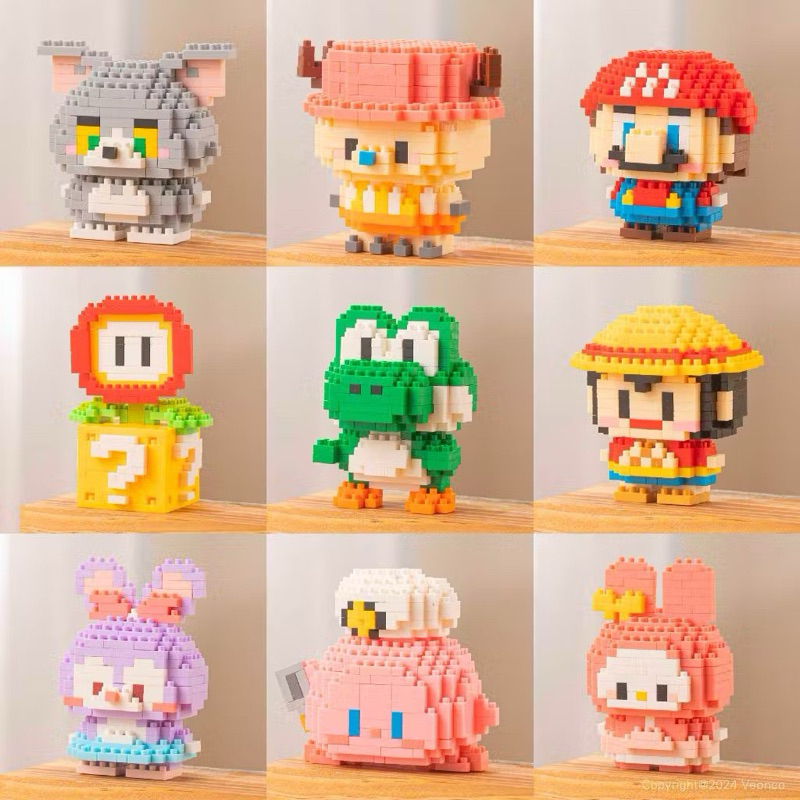 🇲🇾 DIY Mini Building Block Character Model Nano Block Cartoon Toys 卡通人物公仔微颗粒积木 摆件玩具礼物 Puzzle ...