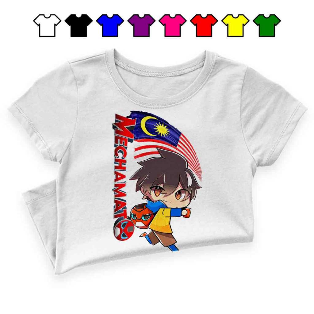 Boboiboy Tshirt Mechamato Malaysia Merdeka Unisex Baju Boy Cotton ...