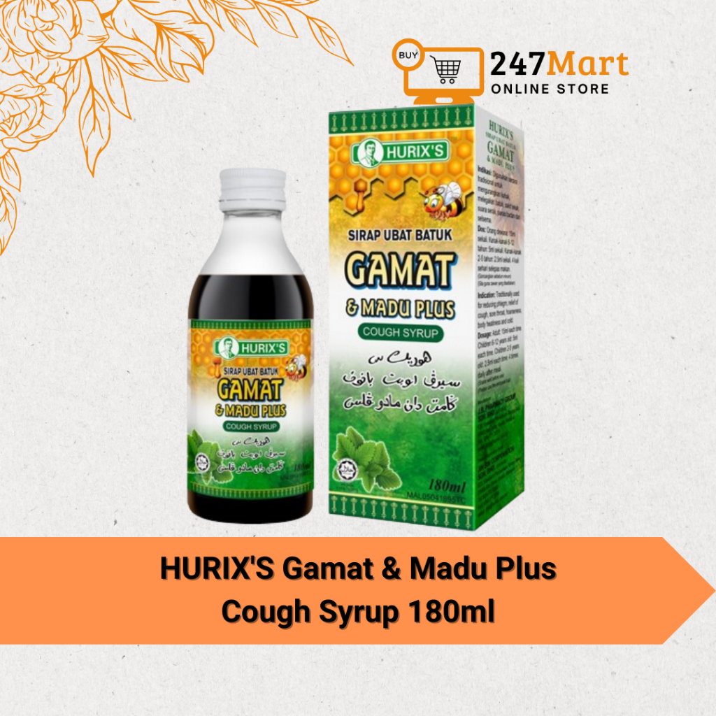 HURIX'S Gamat & Madu Plus Cough Syrup 180ml | Shopee Malaysia
