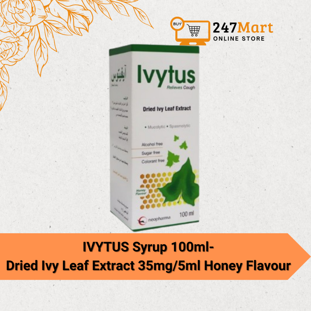 IVYTUS Syrup 100ml-Dried Ivy Leaf Extract 35mg/5ml Honey Flavour ( EXP ...