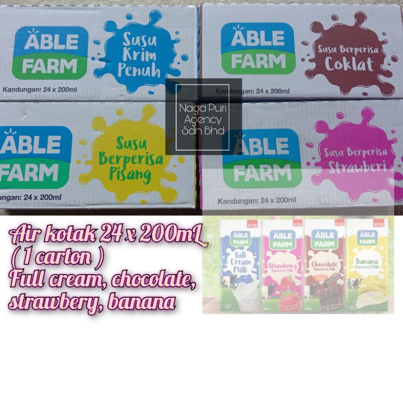 Air kotak Able Farm susu UHT carton (200mlx 24) | Shopee Malaysia