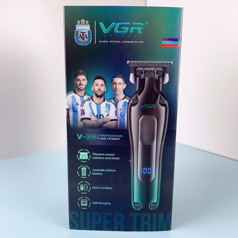 VGR V-998 New Design Metal Beard Trimmer Professional Cordless Men's ...