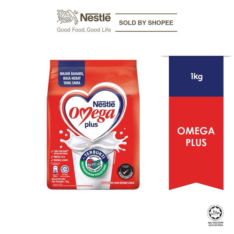 Nestle Omega Plus NESTLE OMEGA Plus Acticol Milk Powder (1kg) | Shopee ...