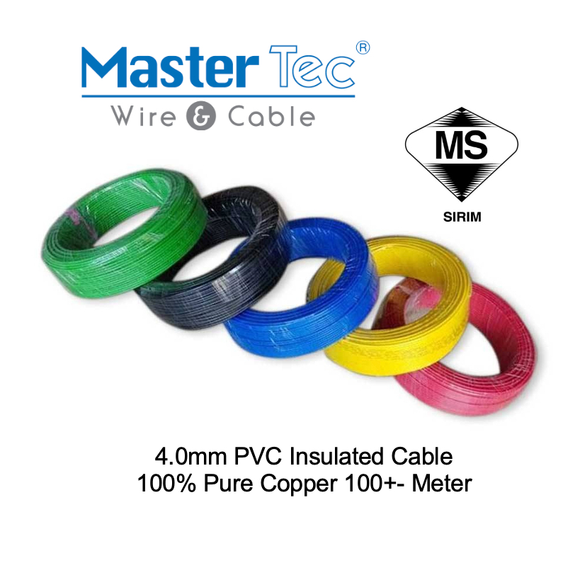 (SIRIM APPROVED) Master Tec PVC Insulated Cable 4.0mm 100% Pure Copper ...
