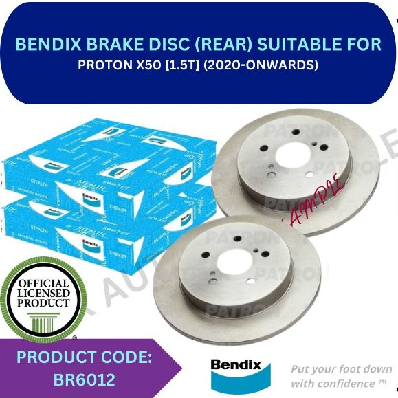 BENDIX GENUINE DISC BRAKE ROTOR (REAR) FOR PROTON X50 [1.5T] (2020 ...