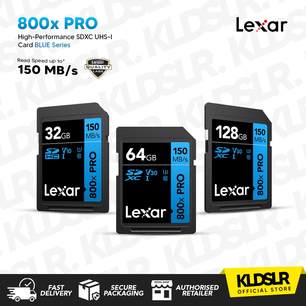 Lexar 32GB / 64GB / 128GB High-Performance 800x SDHC/ SDXC UHS-I Memory ...