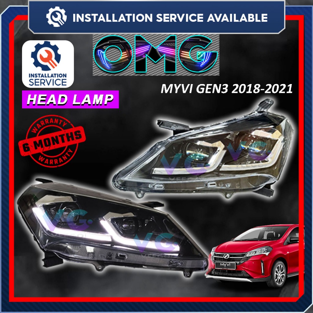 Perodua Myvi G3 2018 - 2021 MK7 Led Projector Headlamp Dynamic With ...