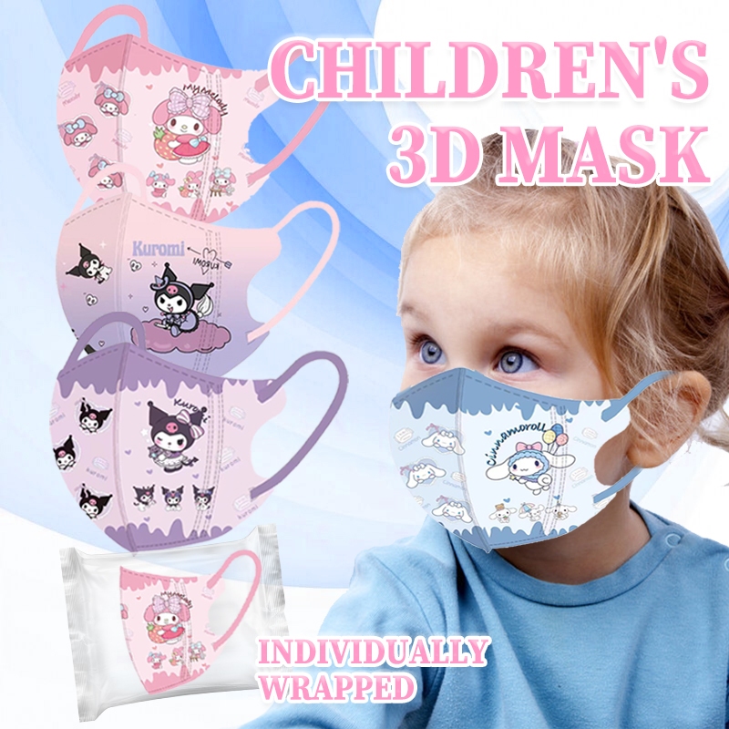 [Local Stock] 10PCS KN95 Kids Mask 5 Layer 3D Cartoon Face Mask ...