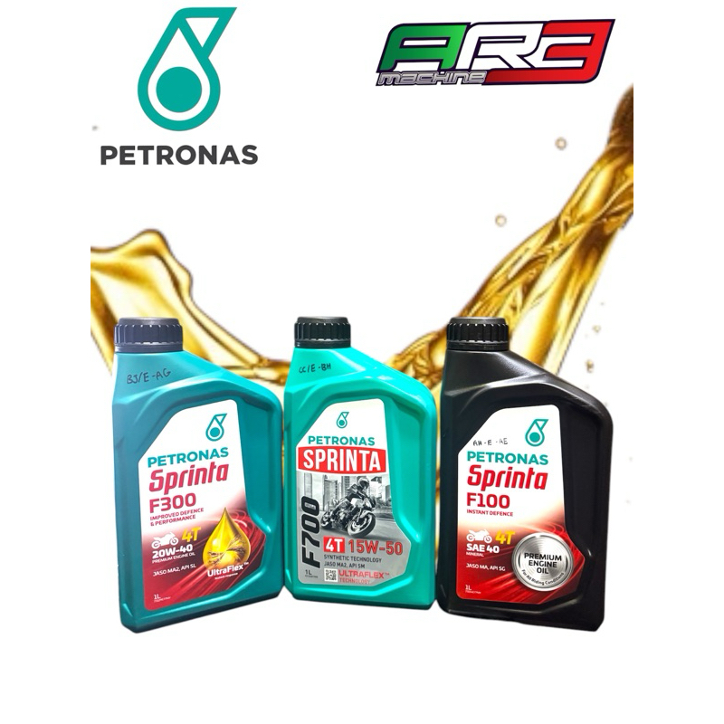 PETRONAS SPRINTA F300 4T 20W40 15W40 F100 SAE40 PREMIUM ENGINE OIL (1L) MALAYSIA Motor Oil ...