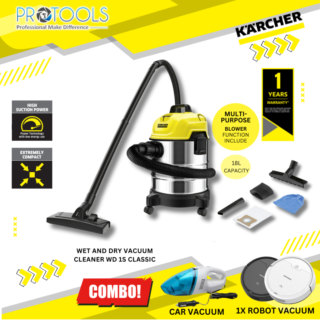 KARCHER WD1 CLASSIC / WD1S CLASSIC WET & DRY VACUUM - SPECIAL PROMOTION ...