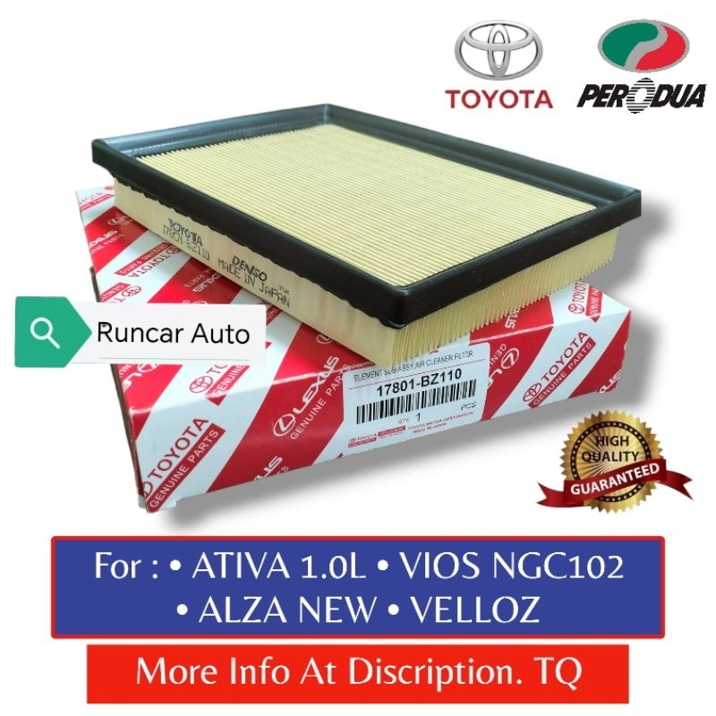 Perodua engine air filter alza 1.5l 2022/ativa 1.0l 2021/toyota veloz 1 ...
