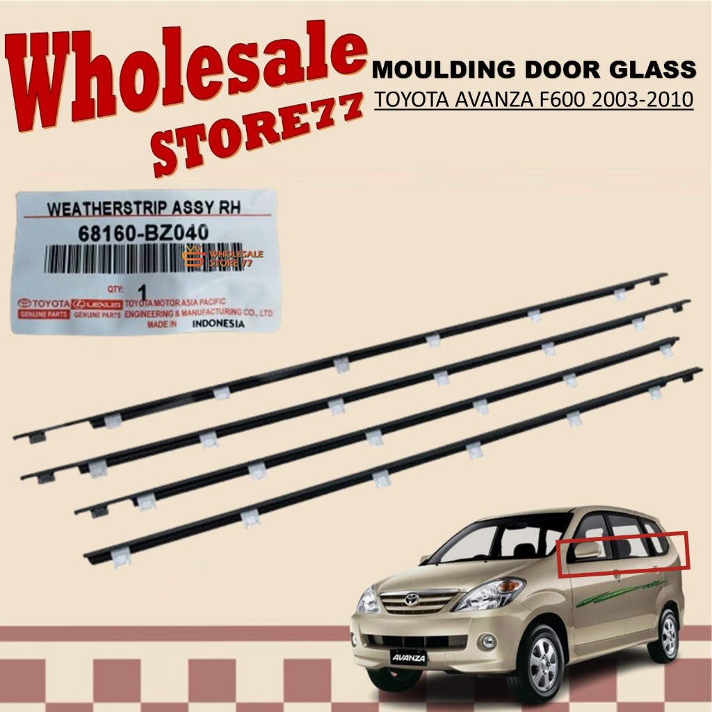 ORIGINAL | TOYOTA AVANZA F600 GLASS DOOR MOULDING 2003-2011 SEAL RUBBER ...