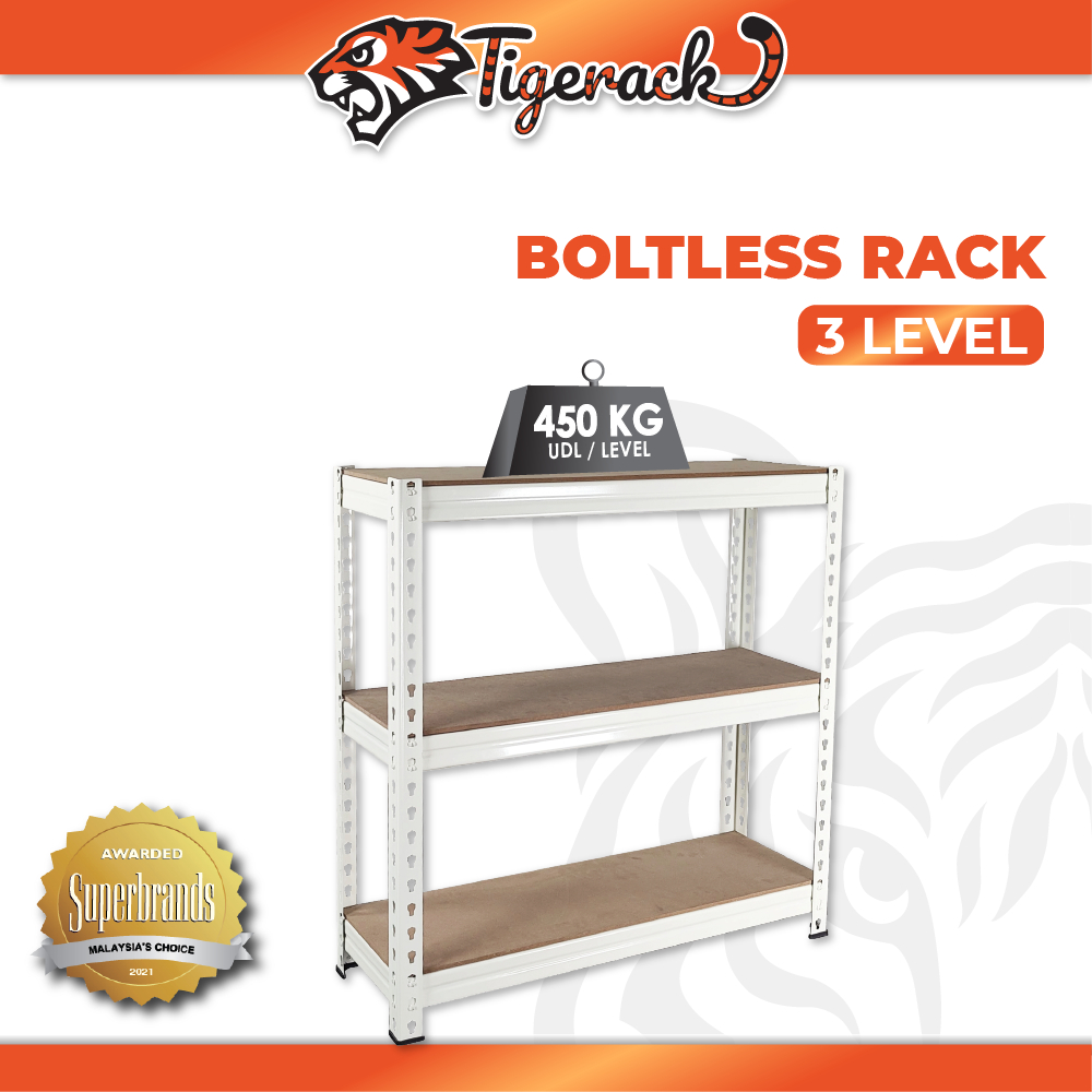 [FREE SHIPPING] TIGERACK Boltless Rack 3 Level Shelf Rack Rak Besi ...