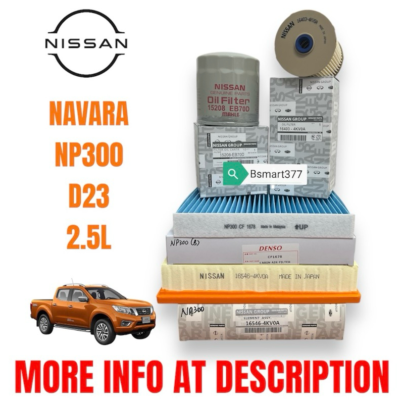 Nissan navara np300 d23 2.5L pro-x (2014-2024) enjine air filter/oil ...