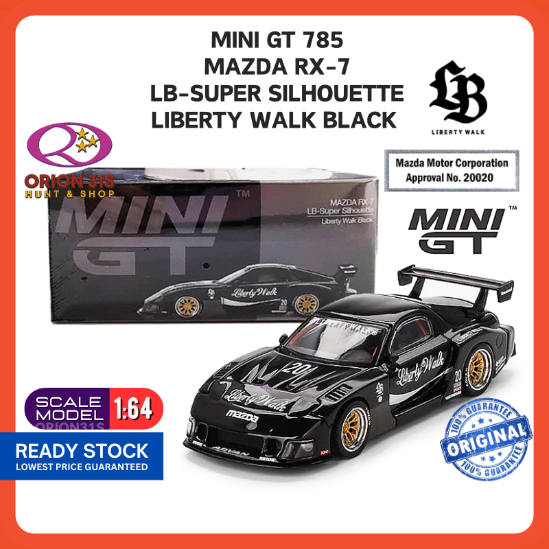 Mini GT Mazda RX-7 LB-Super Silhouette Liberty Walk Black RHD 785 Sealed Box Diecast Car 1/64 ...