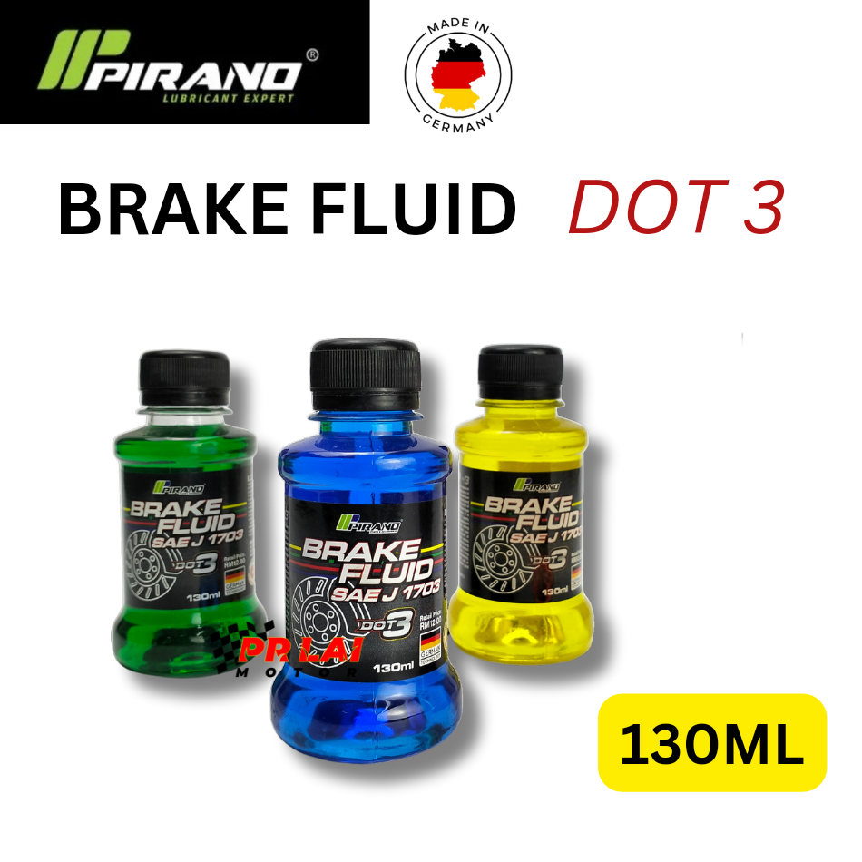 PIRANO Brake fluid brake oil Motorcycle Minyak brake Dot 3 130ML (Green / Blue / Yellow ...