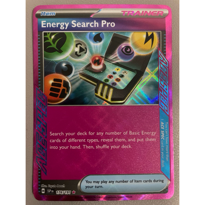 Pokemon PTCG SV08 Surging Sparks - 176/191 Energy Search Pro (Ace Rare ...
