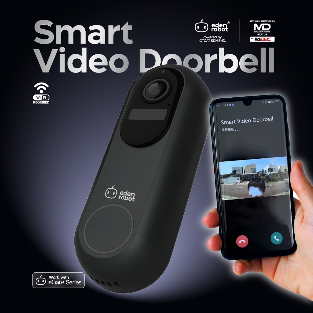 Official Store🌟Eden Robot | eGate Smart Video Doorbell with chime ...